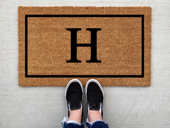 Monogram Doormat Initial Door Mat Custom Welcome Doormat | Etsy