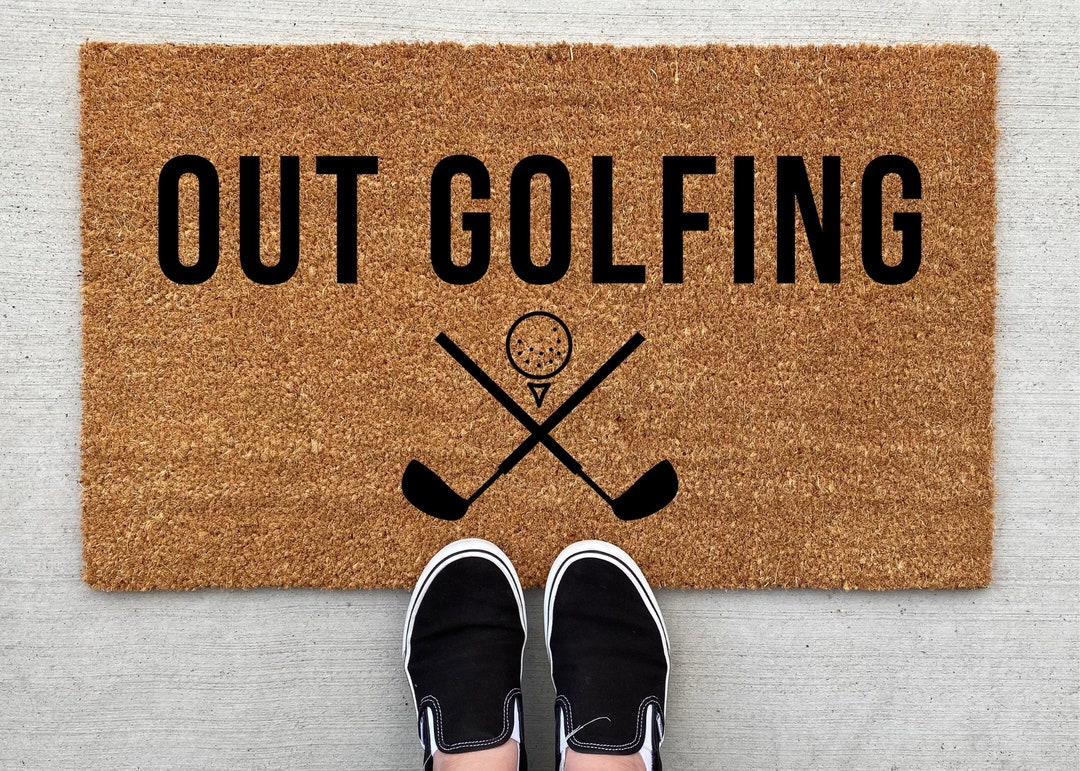 Out Golfing Doormat, Home Decor, Custom Doormat, Welcome Mat, Funny ...