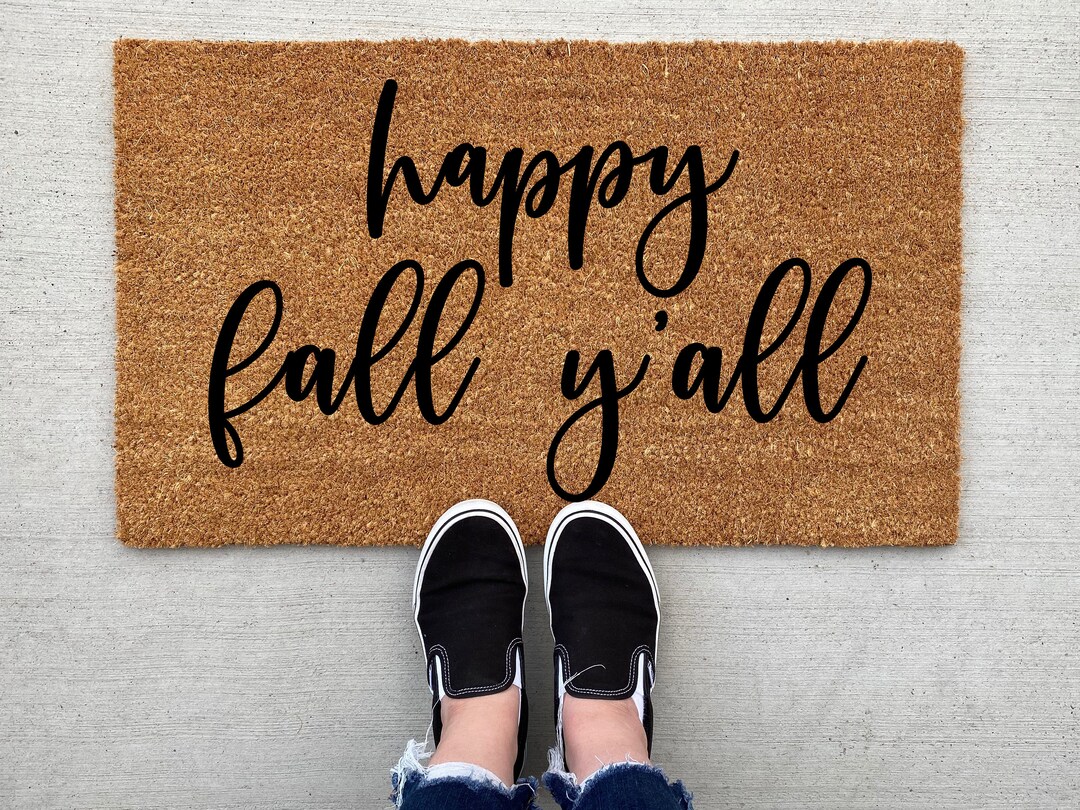 Happy Fall Y'all Doormat, Fall Doormat, Pumpkin, Fall Decor ...