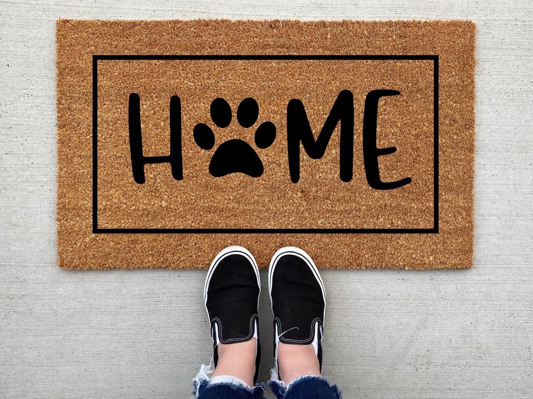 Dog Paws Doormat, Welcome to Our Home, Dog Doormat, Funny Doormat ...