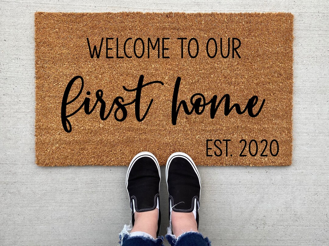 Personalized Welcome First Home Doormat Home Decor Custom - Etsy