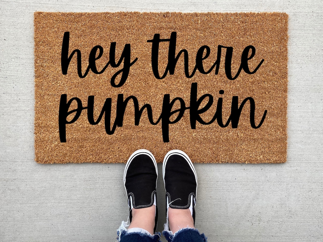 Hey There Pumpkin Doormat, Pumpkin, Fall Decor, Personalized Doormat ...
