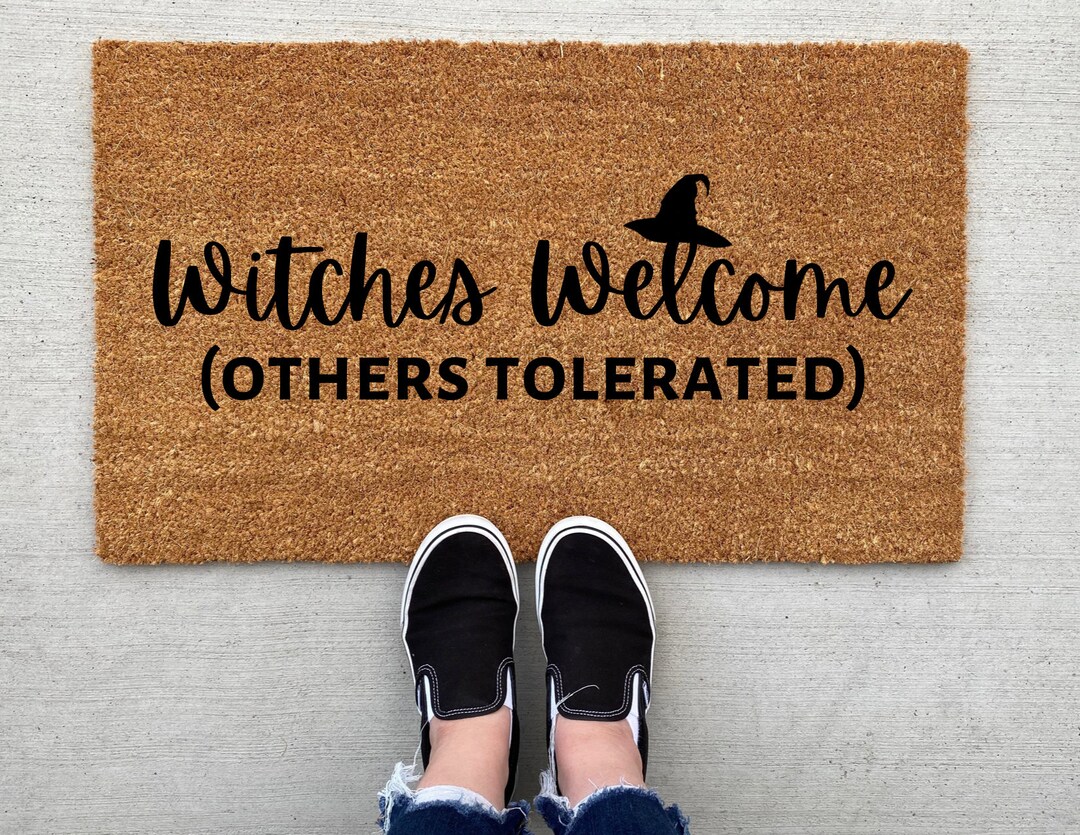 Witches Welcome Halloween Doormat Halloween Doormat Pumpkin - Etsy