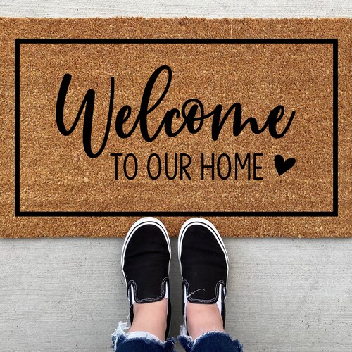 Custom Welcome to Our Home Door Mat Personalized Initials - Etsy