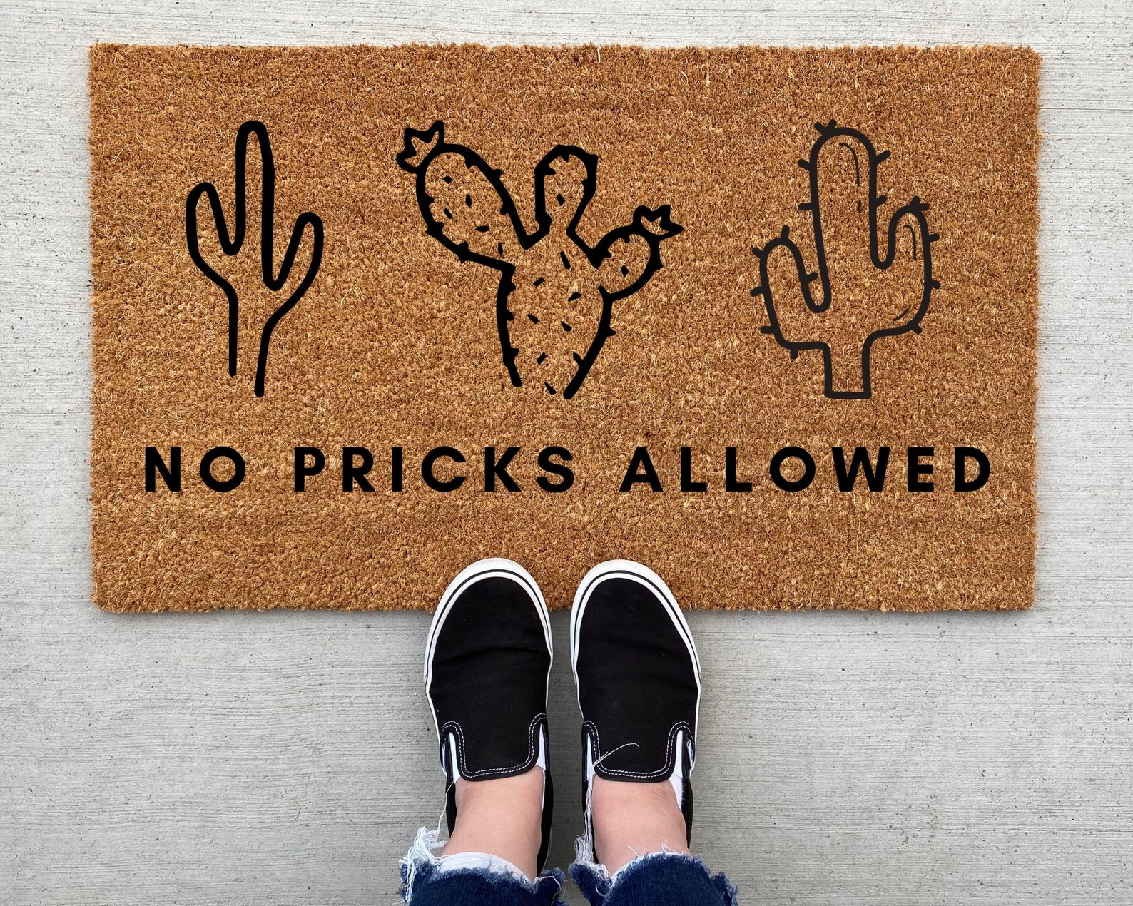 No Pricks Allowed Doormat Cactus Doormat Succulent - Etsy