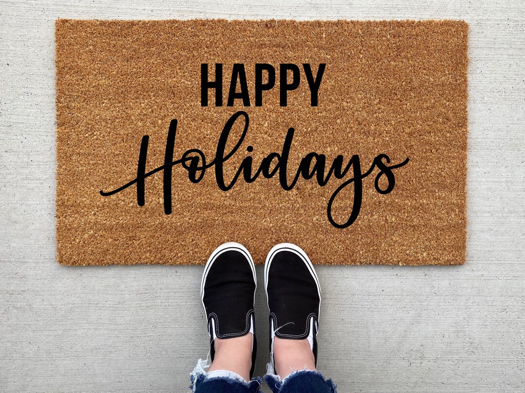 Happy Holidays Doormat, Christmas Decor, Personalized Doormat, Funny ...