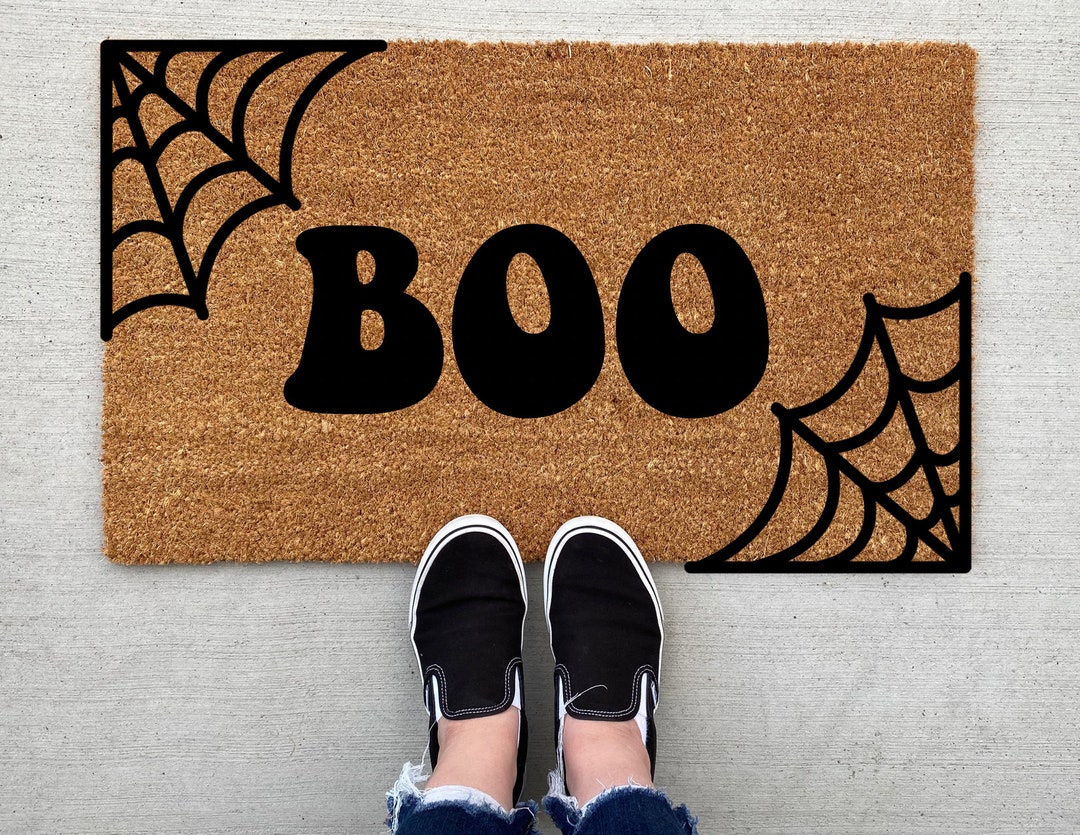 Spider Web Boo Halloween Doormat, Halloween Doormat, Pumpkin, Fall ...