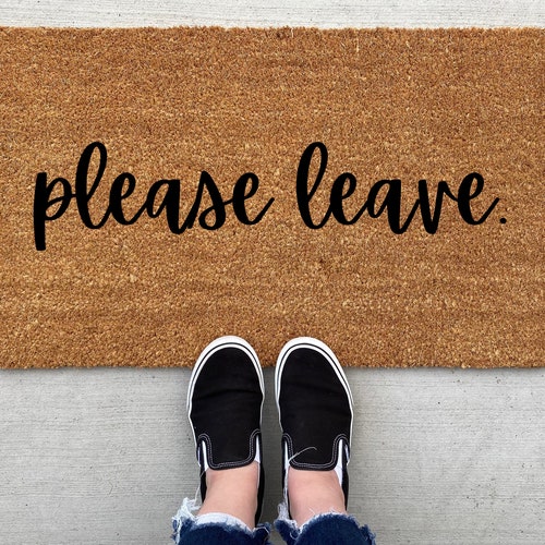 Go Away Funny Doormat Housewarming Gift Welcome Mat Funny | Etsy