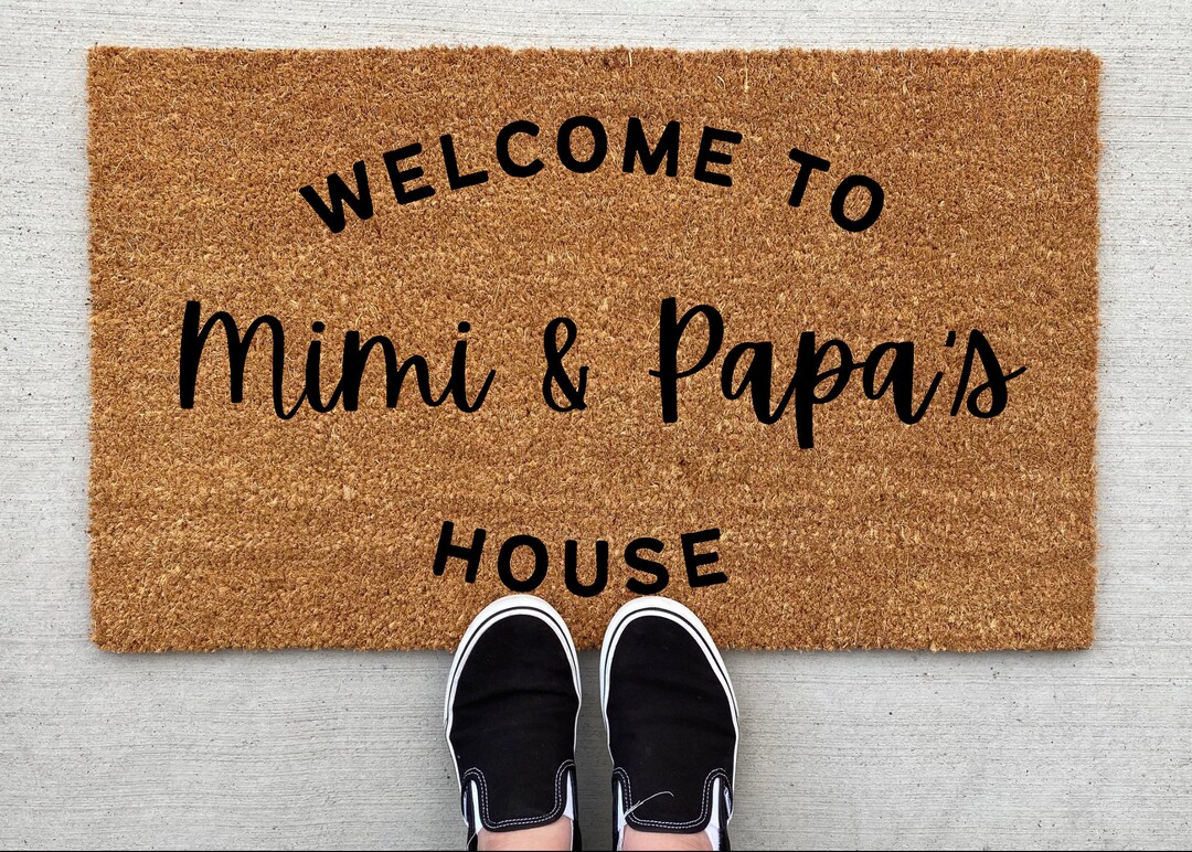 LARGE Welcome to Mimi and Papa's House Doormat, Home Decor ...