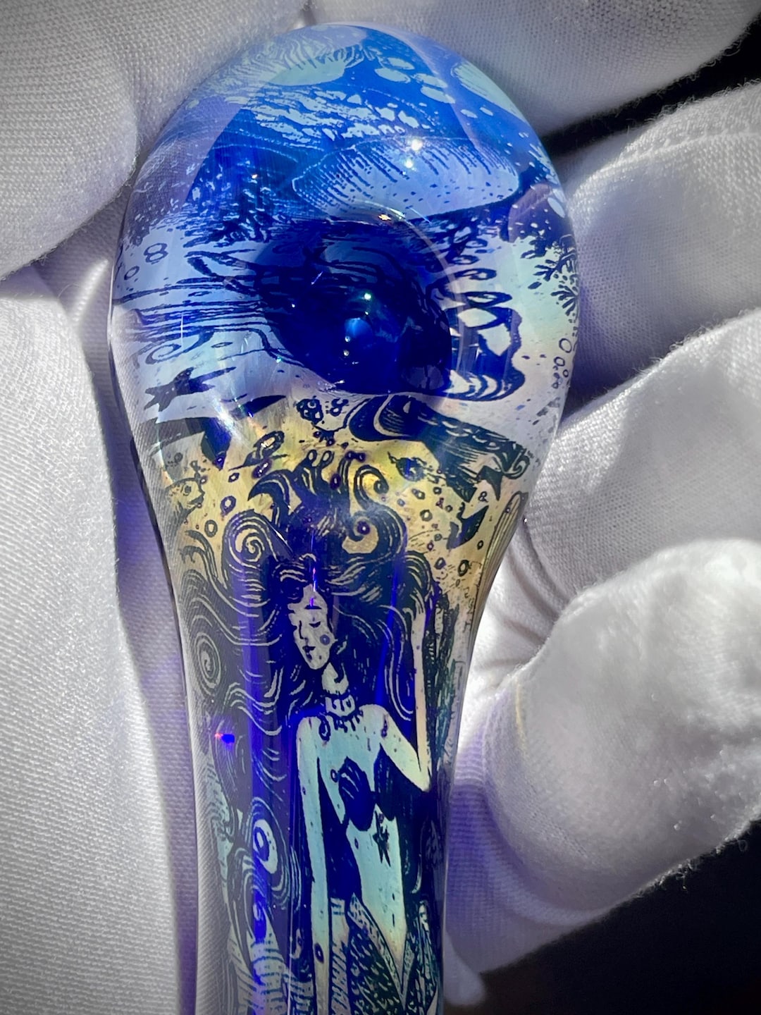 Mermaid Ocean Themed Glass Smoking Handpipe Made in California USA by ...