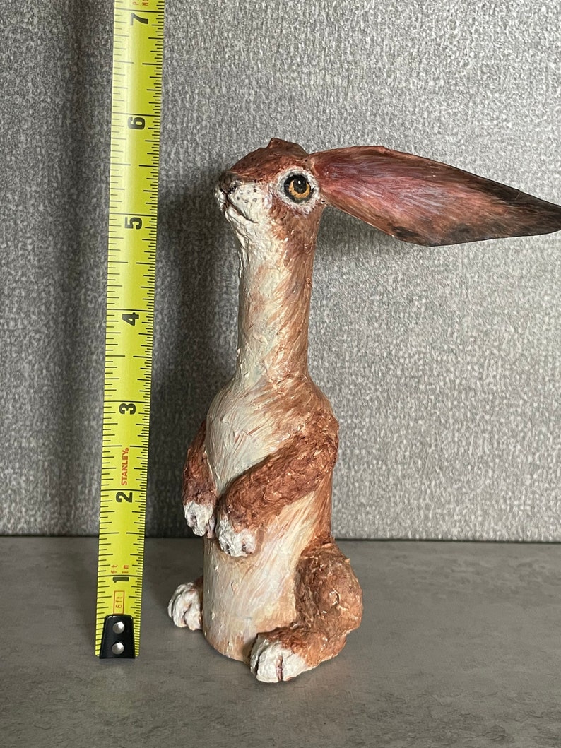 Small Paper Mache Rabbit Sculpture Made From Tabasco Bottle - Etsy