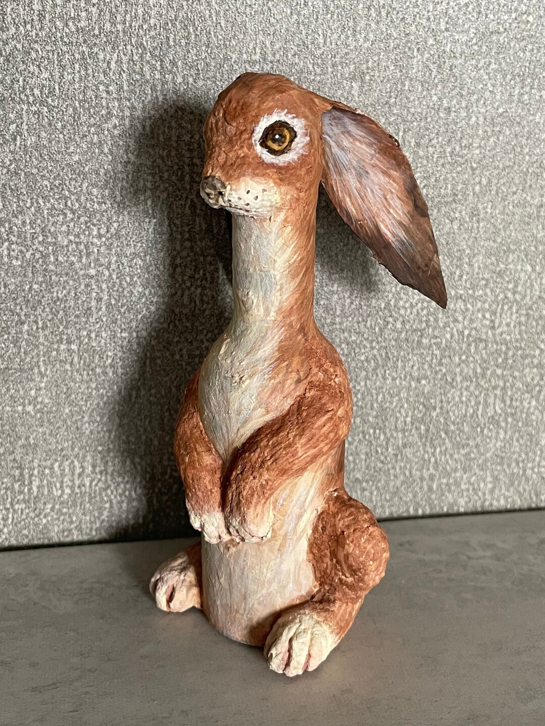 Small Paper Mache Rabbit Sculpture Made From Tabasco Bottle - Etsy