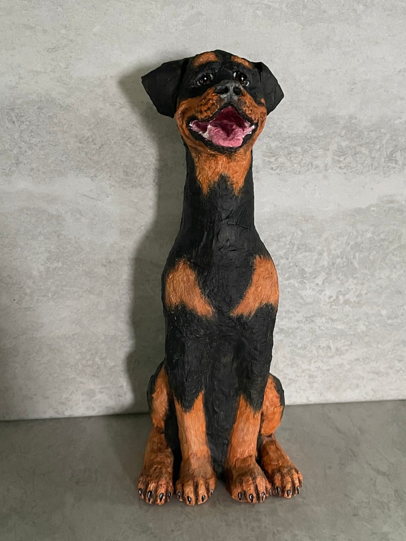 Rottweiler Sculpture Made From Beer Bottle and Paper Mache - Etsy