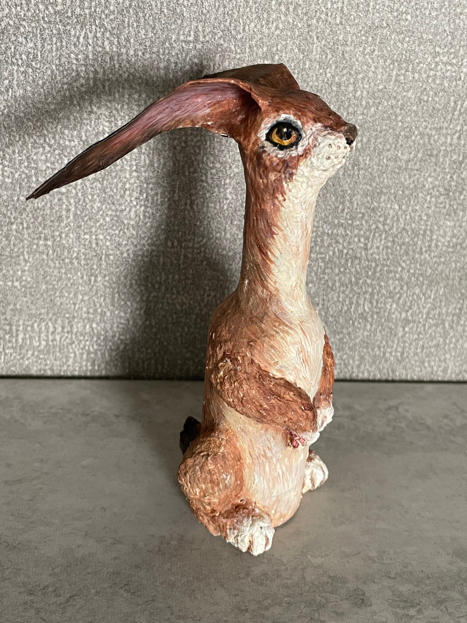 Small Paper Mache Rabbit Sculpture Made From Tabasco Bottle - Etsy