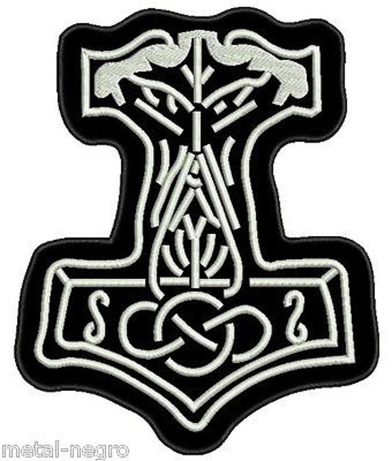 Thor's Hammer Embroidered Back Patch Viking Nordic Celtic | Etsy