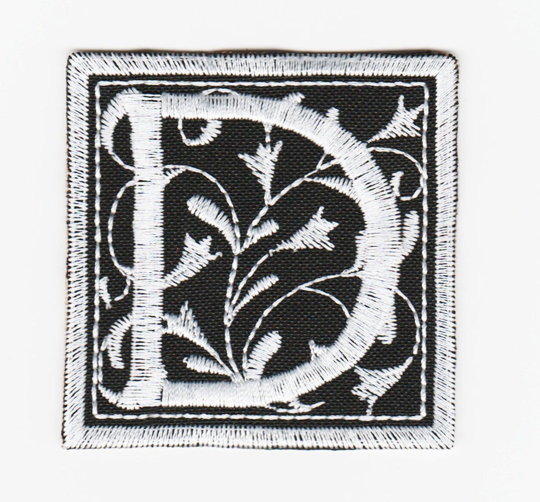 Letter D Monogram Embroidered Sew on Patch Initial Letter Font - Etsy
