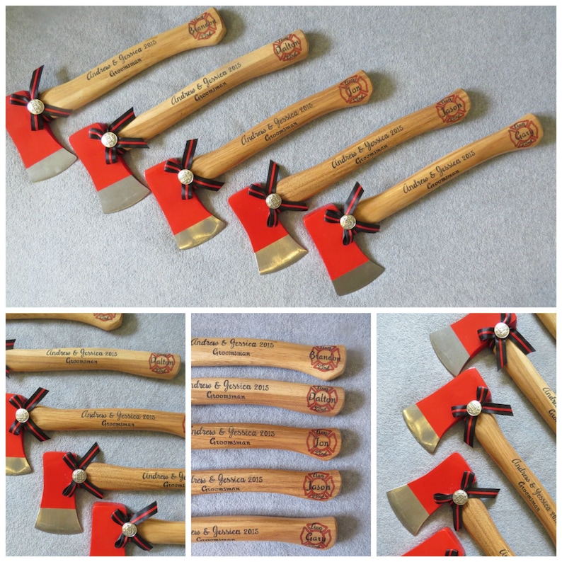 Groomsmen Firefighter Axes SET OF 4 - Small Size - Etsy