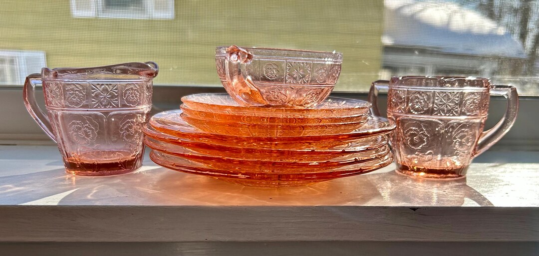 Darling Vintage Pink Depression Glass Doric and Pansy Children's 10 ...