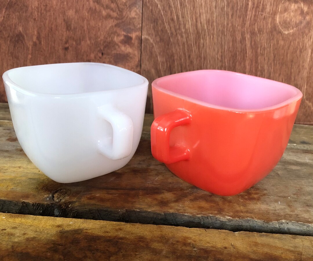 Fantastic Pair of Vintage Square Coffee/tea/soup Cups Promotional Mugs ...