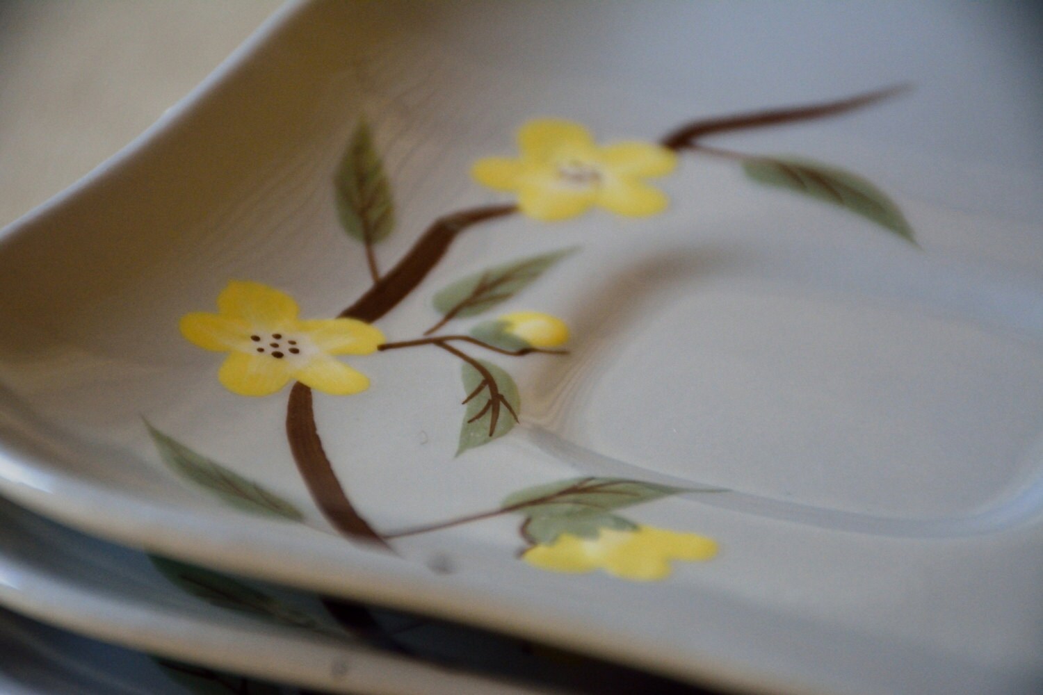 Set of 3 Weil Ware Square Saucers in Blossom Pattern | Caledon Line ...