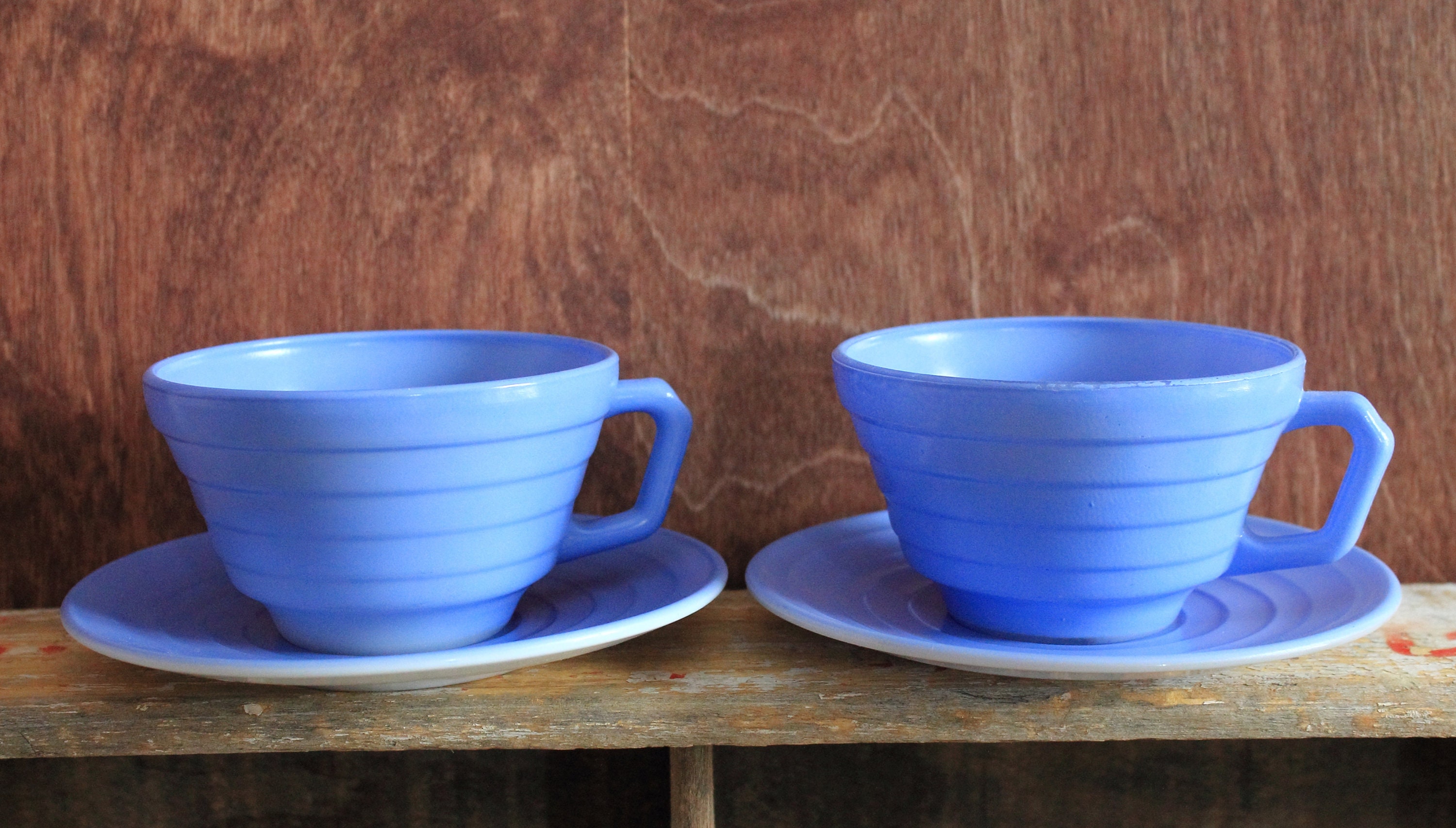 Two Beautiful Sets Vintage Sky Blue Moderntone Cups Saucers 2 | Etsy