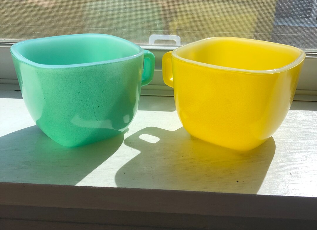 Gorgeous Pair of Vintage Square Coffee/tea/soup Cups Promotional Mugs ...