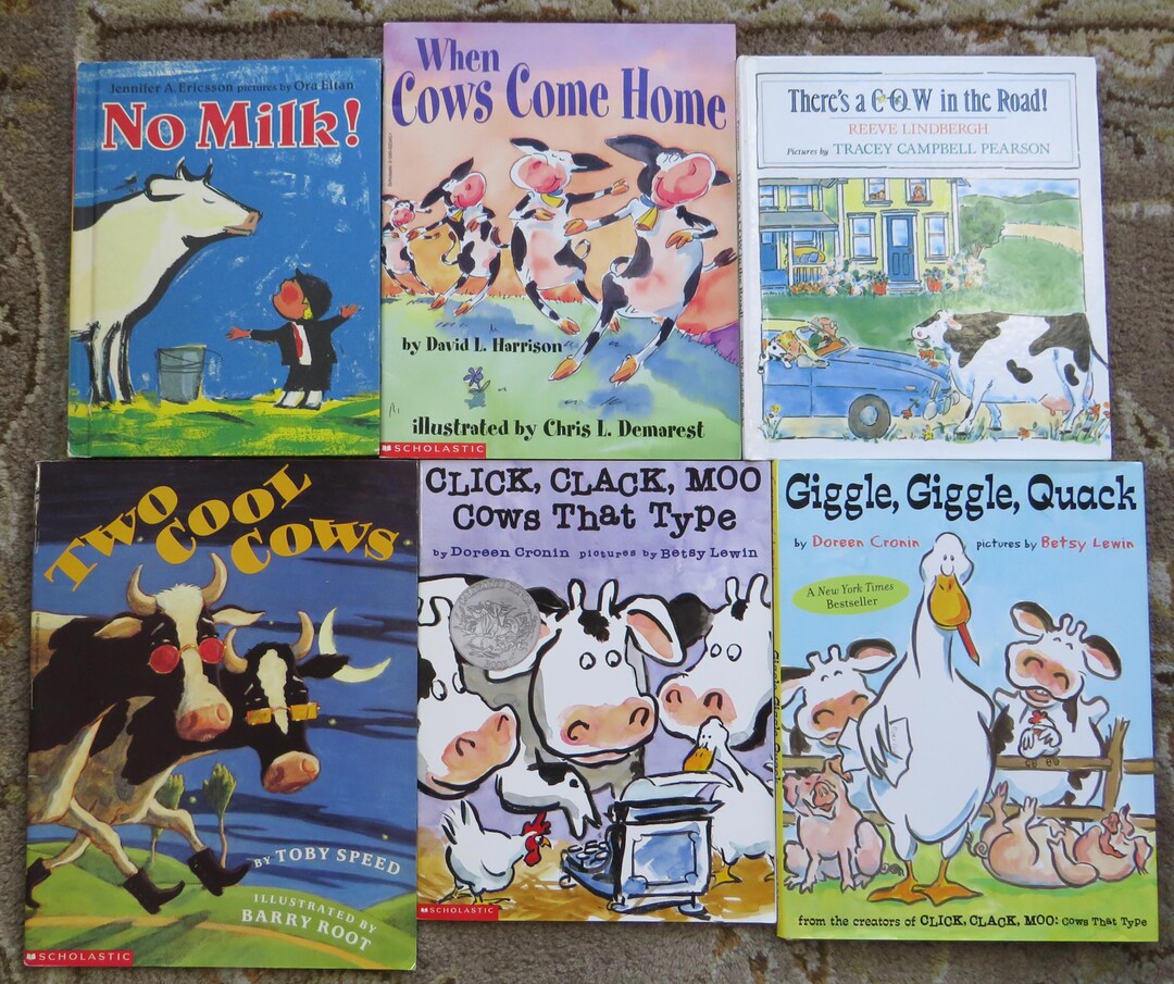 6 Books Click Clack Moo Cows That Type, Giggle Giggle Quack, Two Cool ...