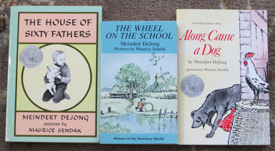 3 Meindert Dejong Books Along Came a Dog, the Wheel on the School, the ...