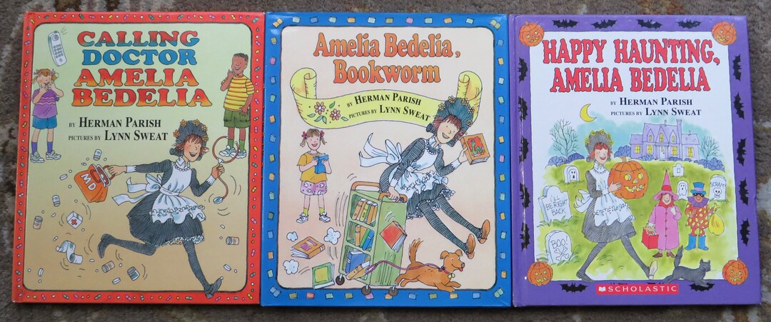 3 Books by Herman Parish Amelia Bedelia Bookworm, Happy Haunting Amelia ...