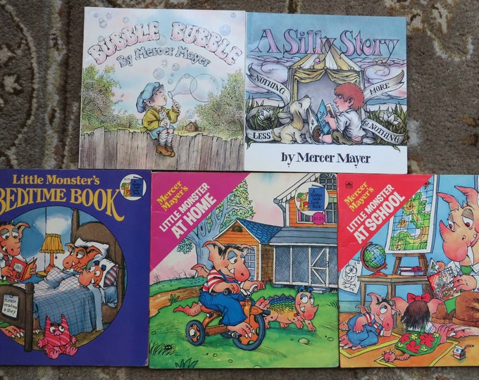 5 Mercer Mayer Books Little Monster at School, Little Monster at Home ...