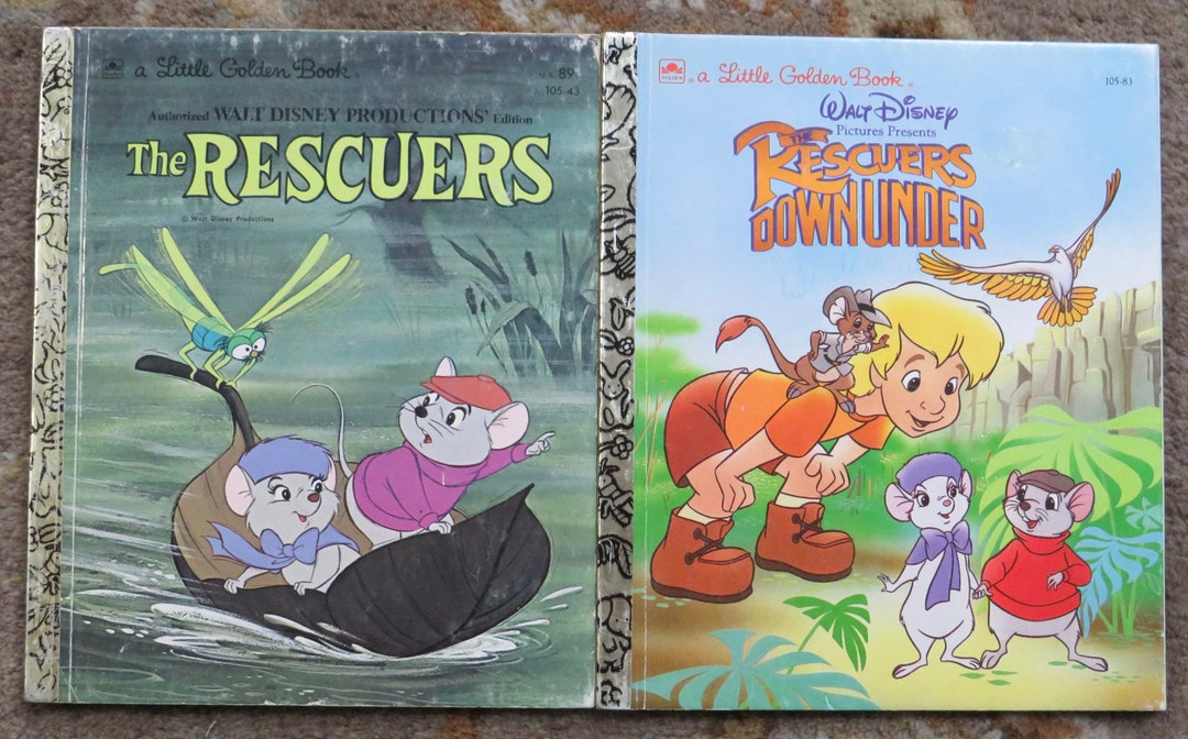 The Rescuers AND the Rescuers Down Under Little Golden Books - Etsy