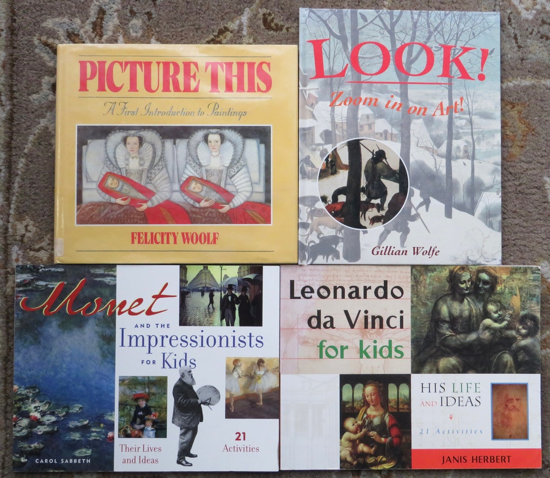 4 Art Books Leonardo Da Vinci for Kids, Monet and the Impressionists ...