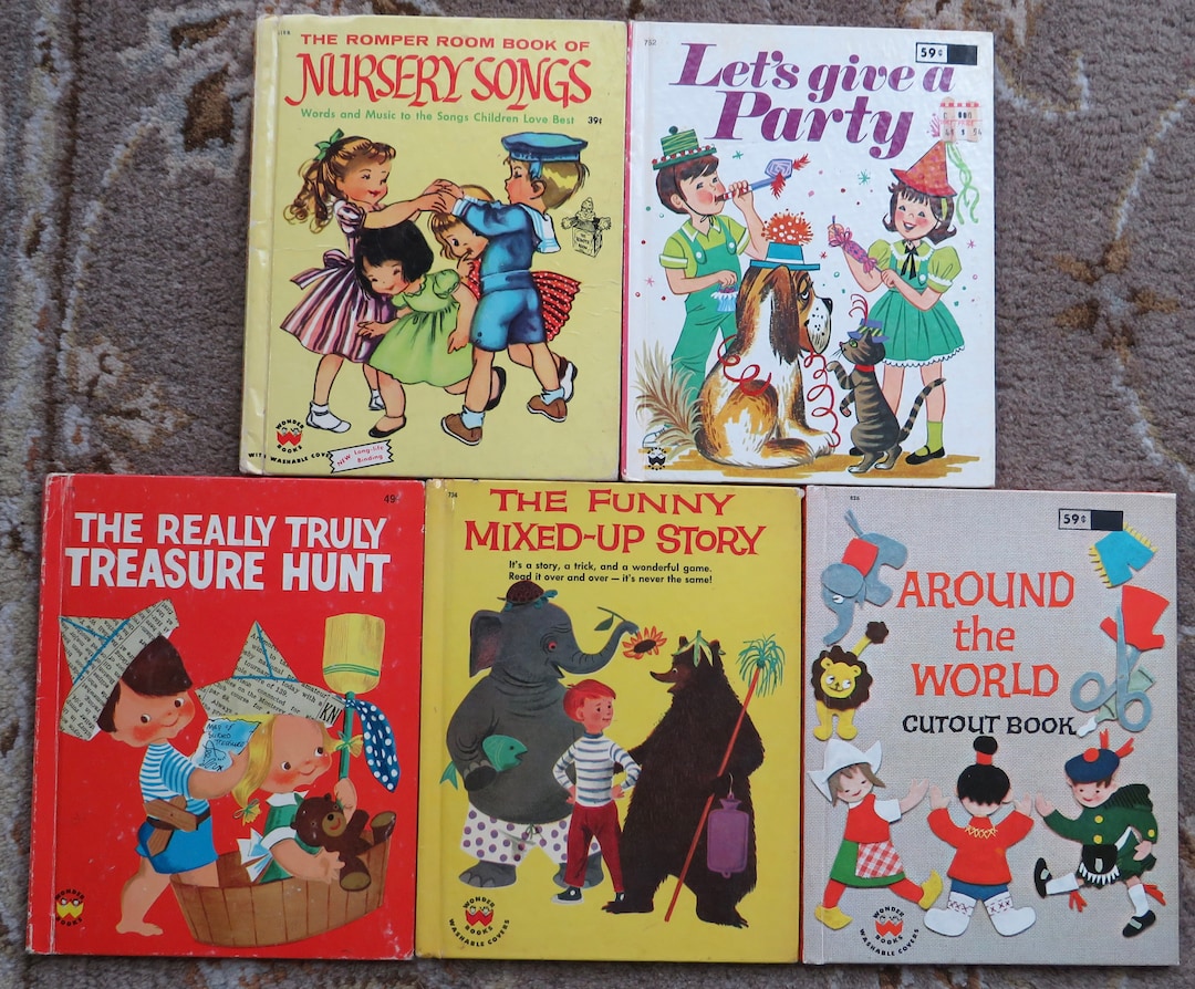 5 Wonder Books the Funny Mixed up Story, the Really Truly Tresure Hunt ...