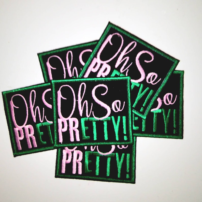 Oh so Pretty Patch, Pink and Green, Pretty Girl, Patches, AKA - Etsy