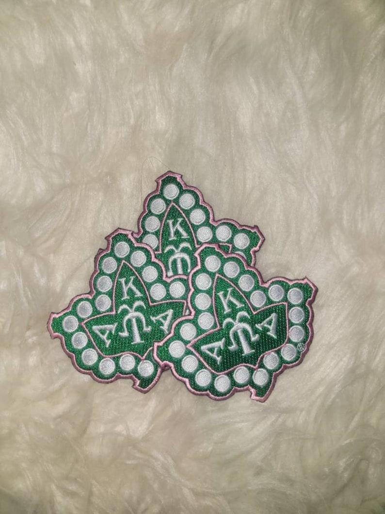 AKA Pearls and Ivy Patch, Patches, 1908, Pink and Green Patch, DIY ...