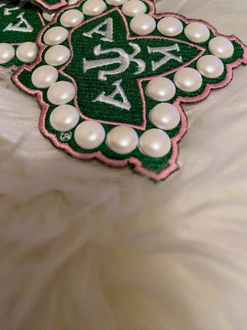 AKA Ivy With 3D Pearls Patch, Patches, 1908, Pink and Green Patch, DIY ...