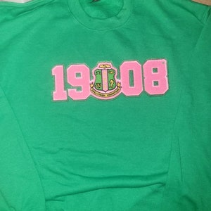 1908 Chenille Patch, Patches, Pink and Green, Ivy Patch, AKA Patch, Pretty Girls, Gifts, DIY ...