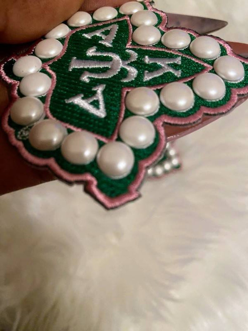 AKA Ivy With 3D Pearls Patch, Patches, 1908, Pink and Green Patch, DIY ...