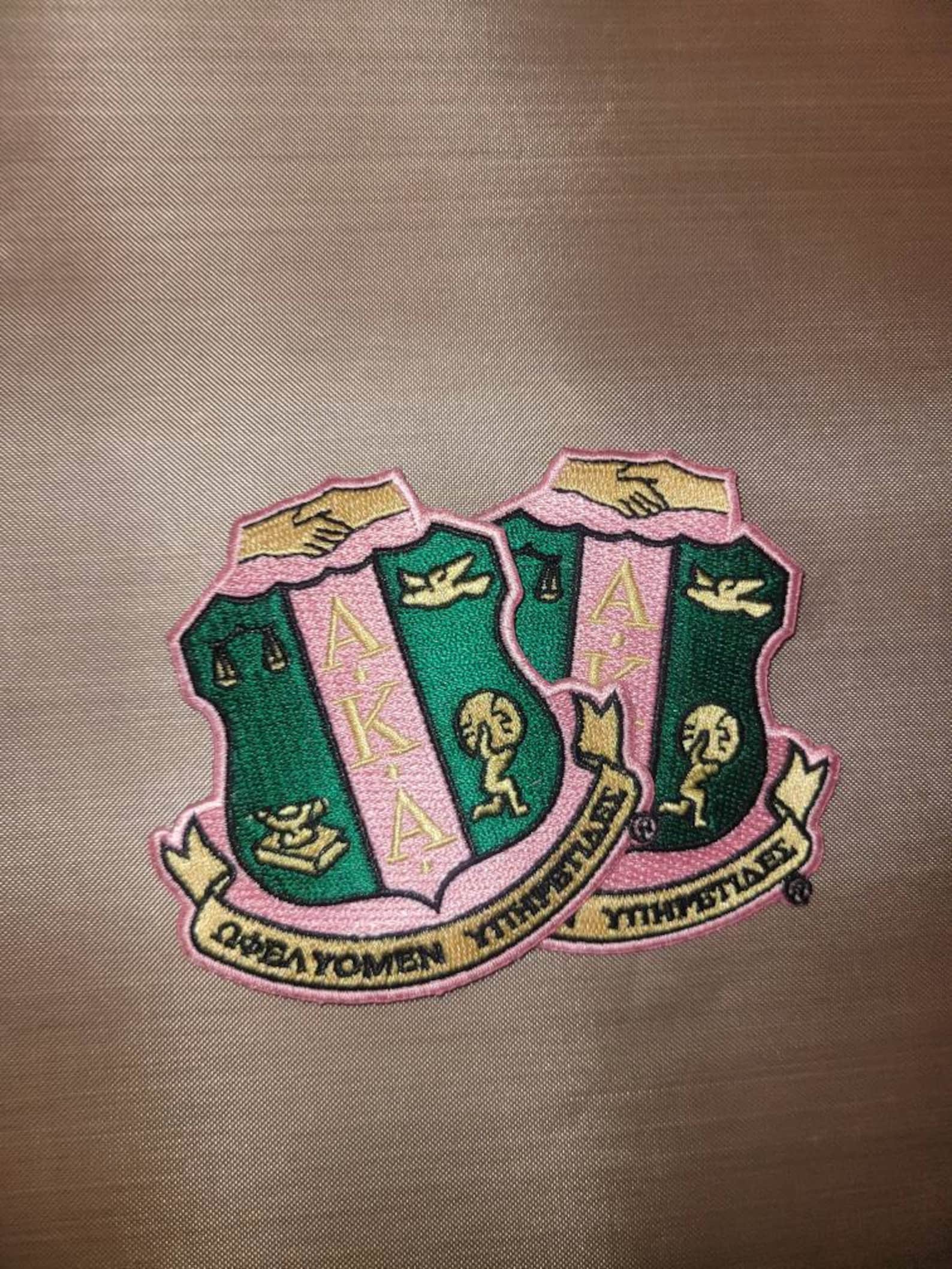 AKA Shield Patch, Patches, 1908, Pink and Green Patch, One Patch per ...