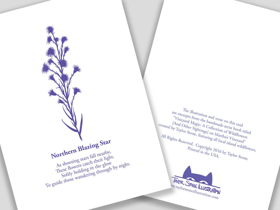 Northern Blazing Star Flower Card With Poem - Etsy