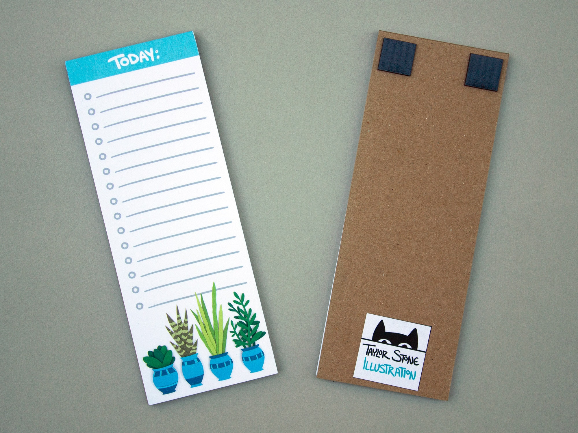 Today To-do Notepad With Blue Potted Cacti 3x8 - Etsy