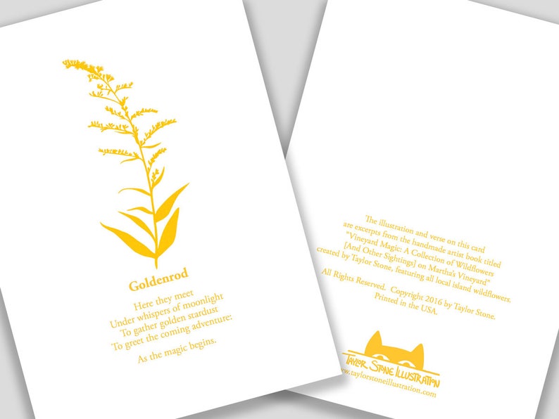 Goldenrod Flower Card With Poem - Etsy