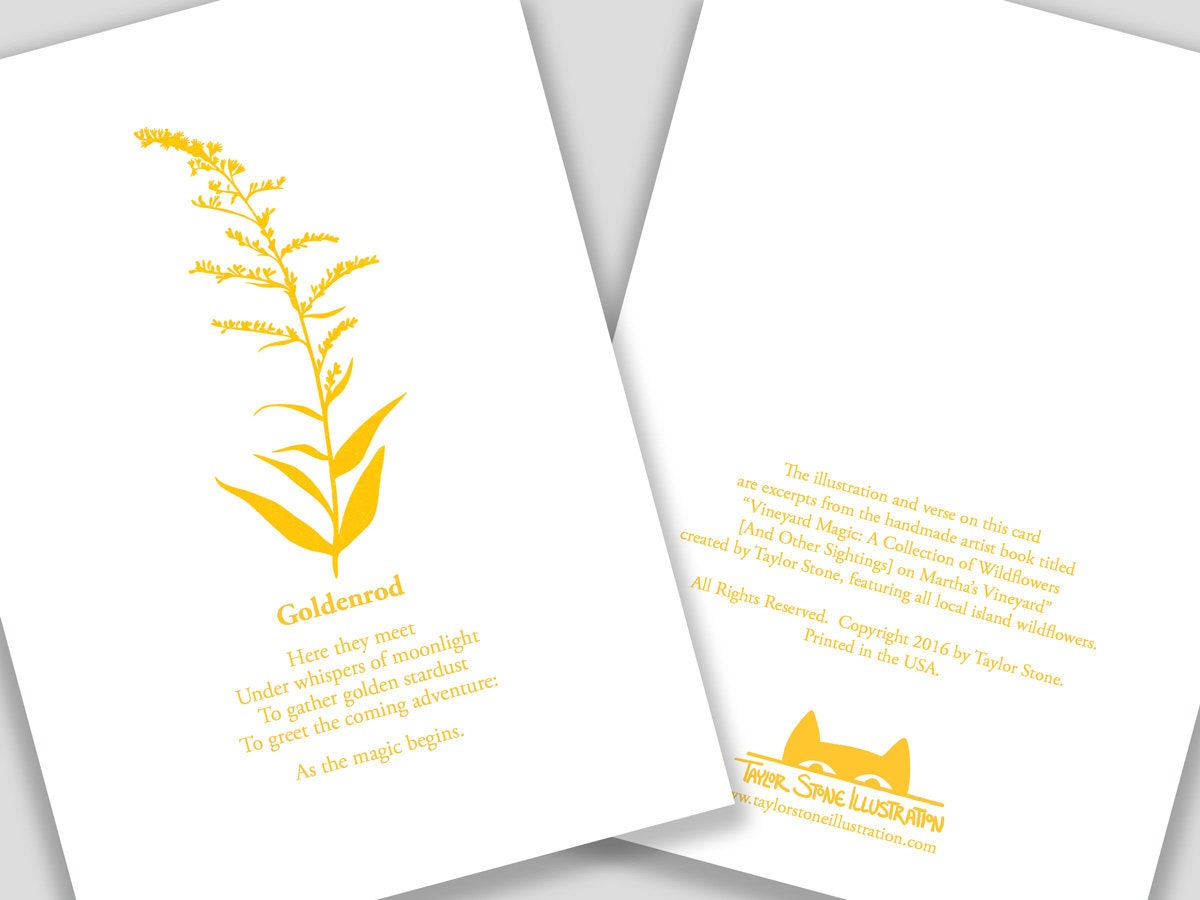 Goldenrod Flower Card With Poem - Etsy