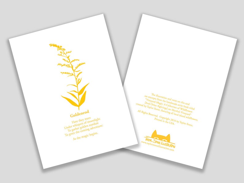 Goldenrod Flower Card With Poem - Etsy