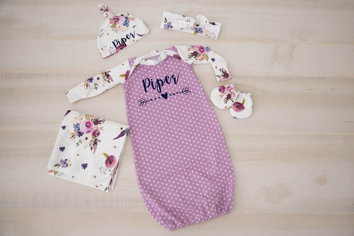 Baby Girl Coming Home Outfit Newborn Gown: Violet Purple - Etsy