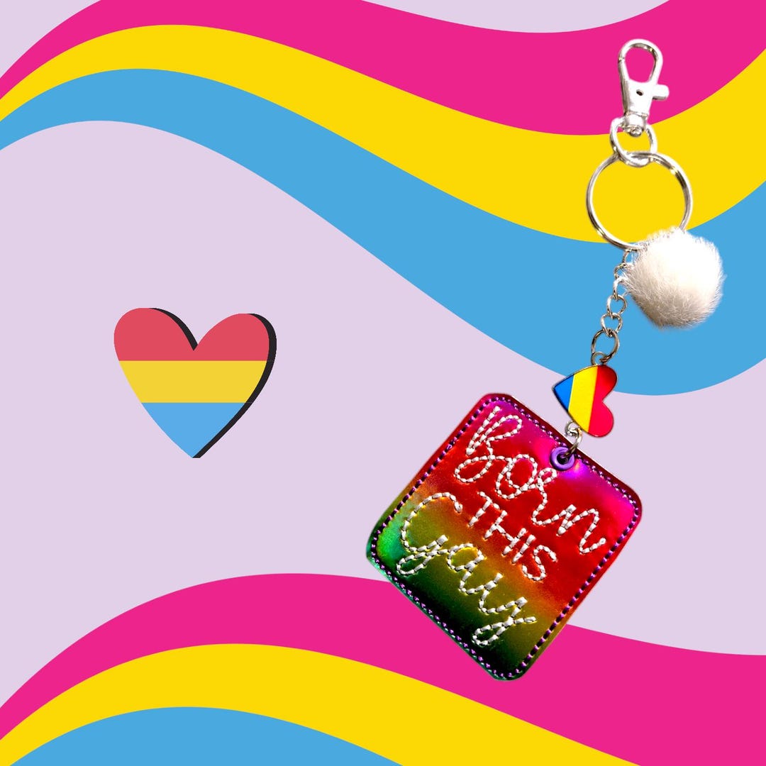 Pan Pride Born This Gay Keychain, Backpack Charm - Etsy