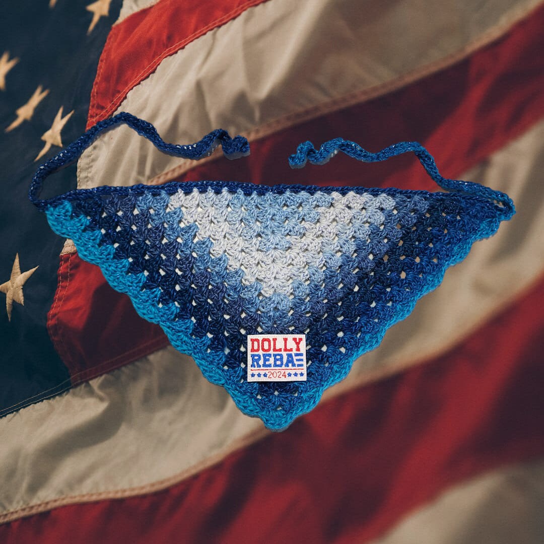 RTS Dolly Reba 2024 Election Hair Kerchief, Bandana, Crochet, Handmade ...