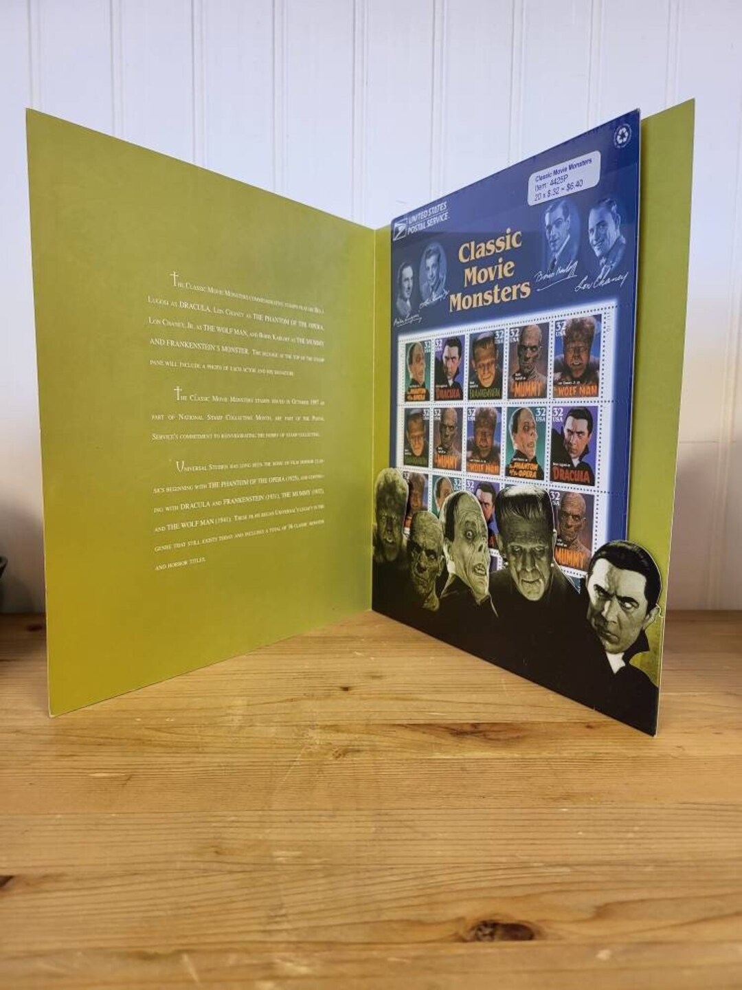 Classic Movie Monsters Stamp Sheet Folder, US Stamp Collector, Mint ...