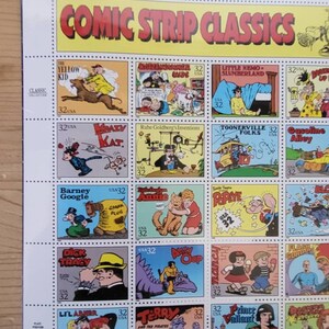 Comic Strip Classics Stamp Sheet, US Postal Stamps, Gasoline Alley, Li ...