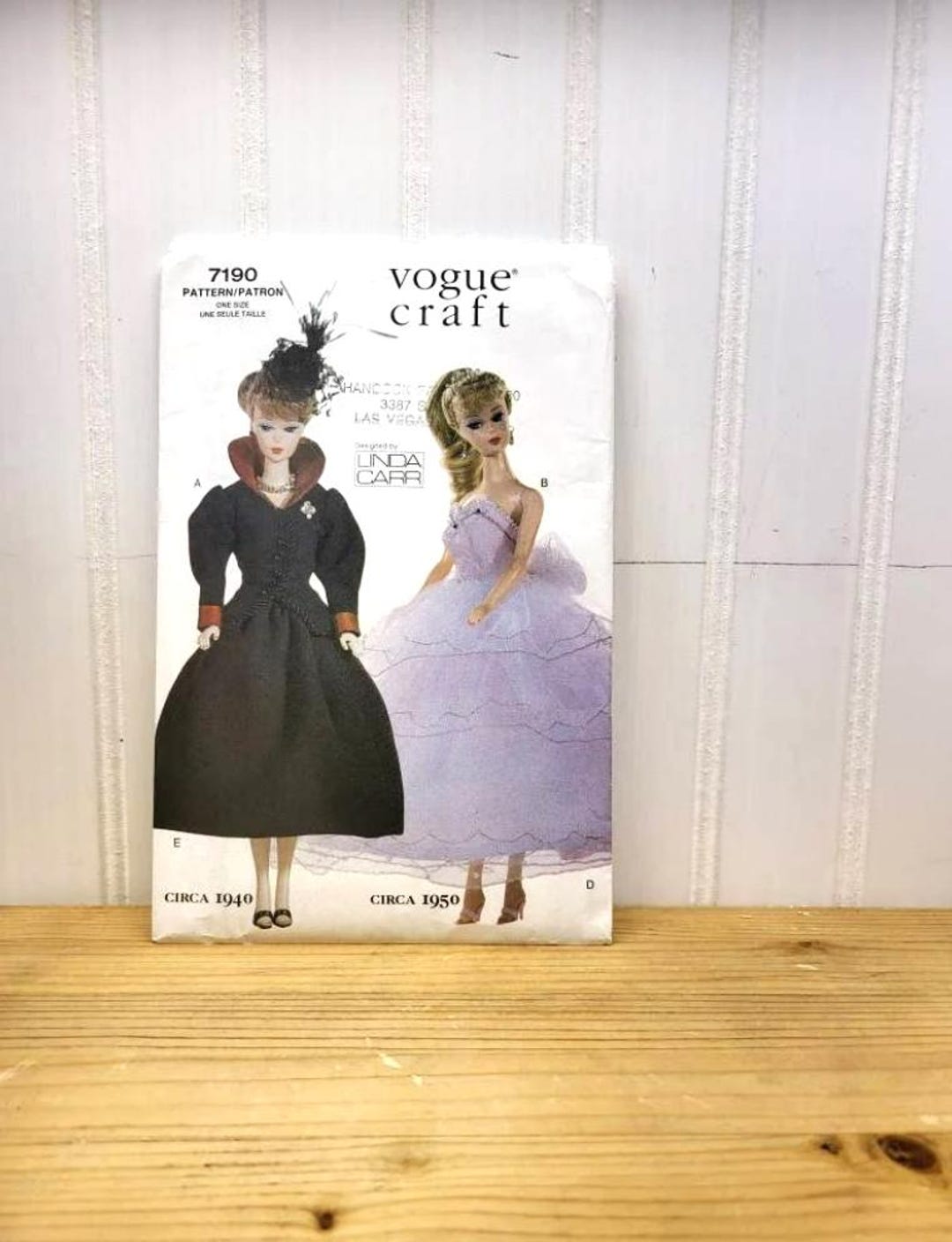 Vogue Craft 7190, Doll Clothes Pattern, Designer Linda Carr, Circa 1940 ...
